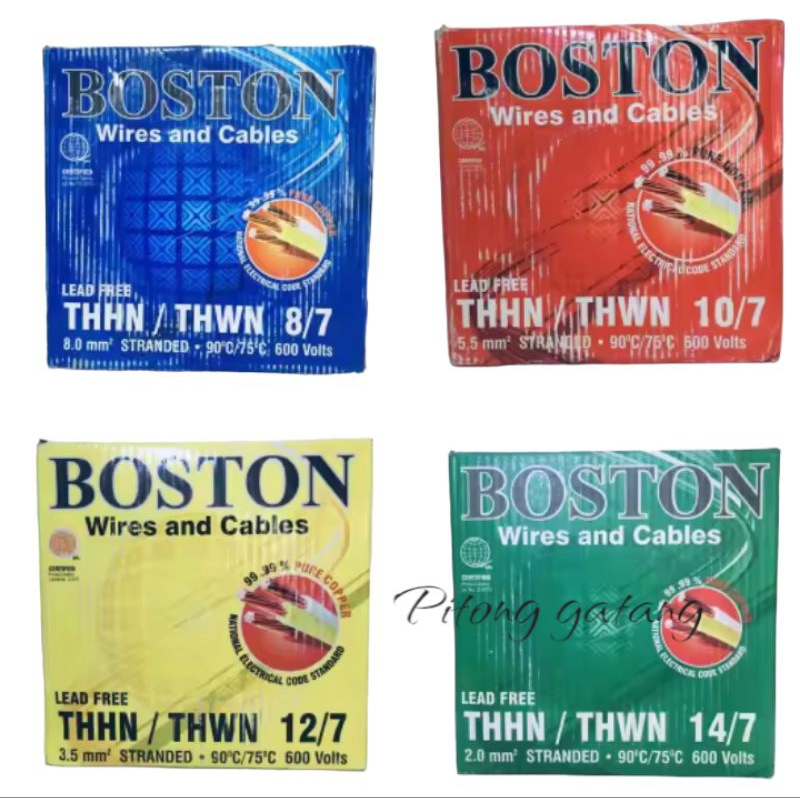 BOSTON THHN Stranded Wire. Per Meter. #14, #12, 10, 8. | Shopee Philippines