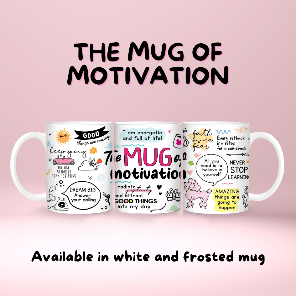 MUG OF MOTIVATION (PINK) | Self Love Mug, Affirmation Mug, Positivity ...