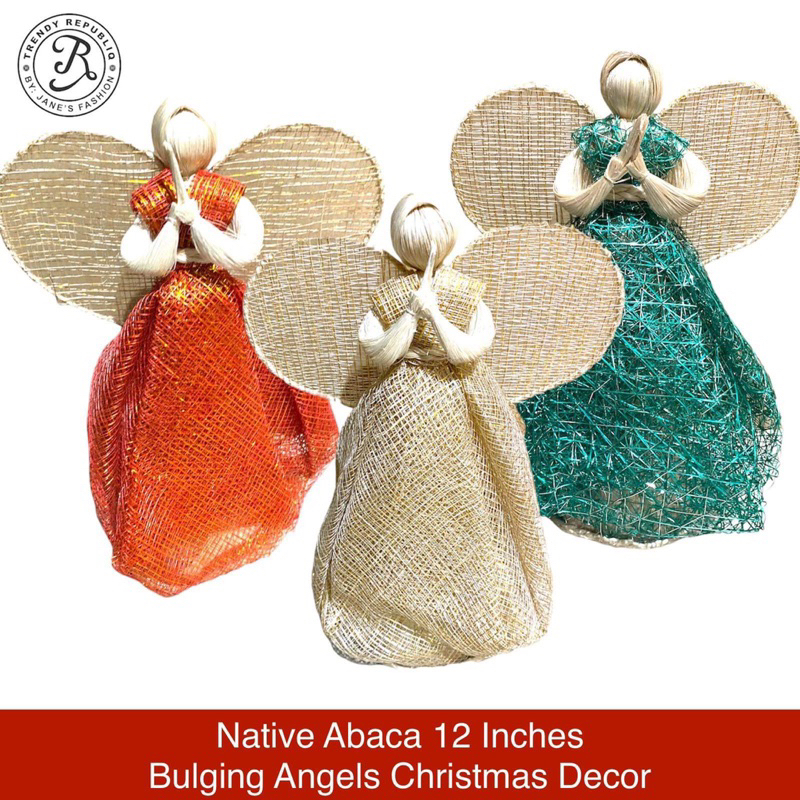 Native Abaca 12 Inches Bulging Angels Christmas Tree Decorations ...