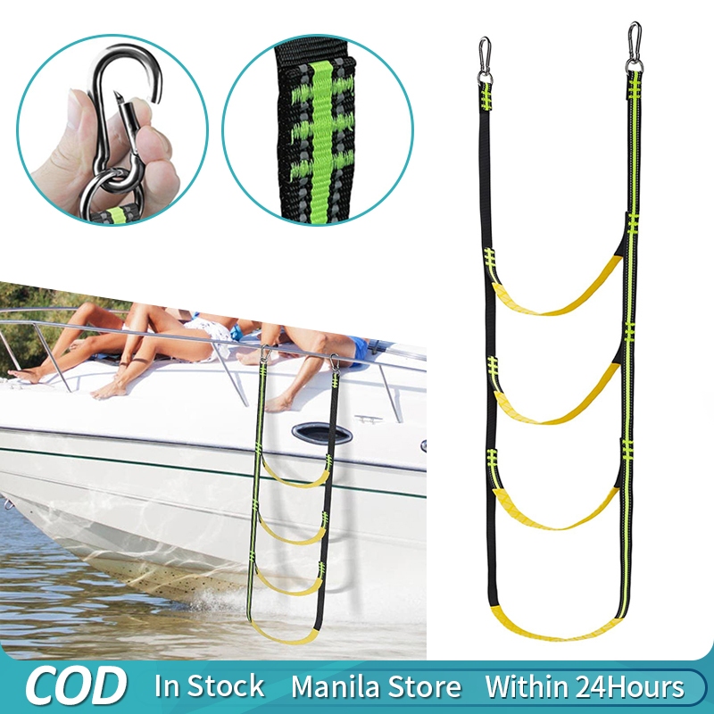 Boat Ladder Marine Rope Ladder Assist Boarding Rope Ladder 4 Steps ...