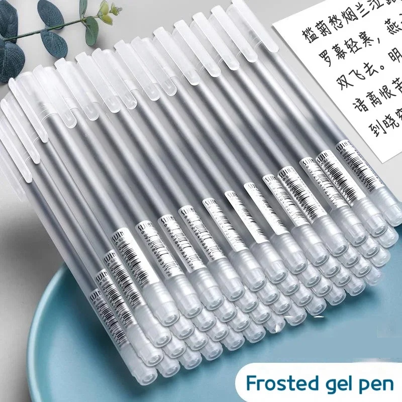 Transparent frosted gel pen 0.5mm point full needle tube bullet ...