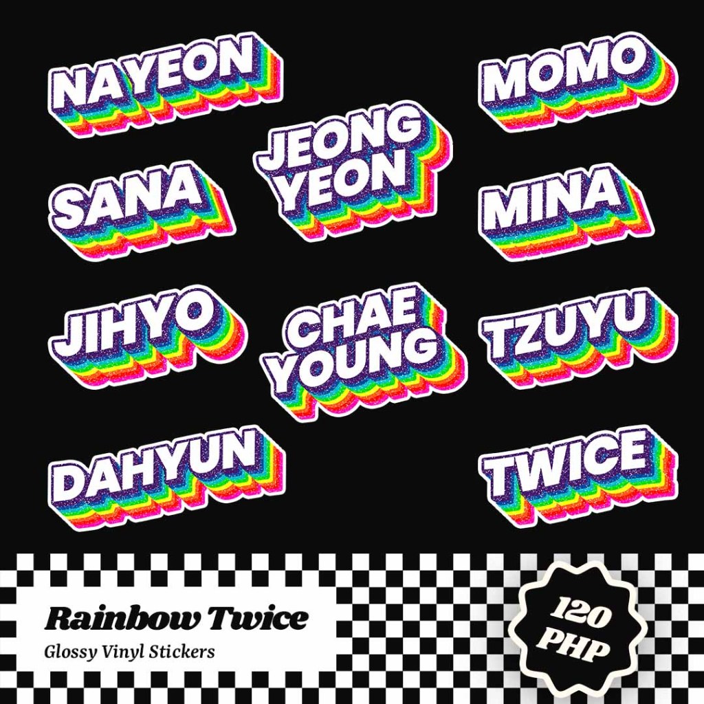 Rainbow Twice Glossy Vinyl Sticker Pack | Shopee Philippines