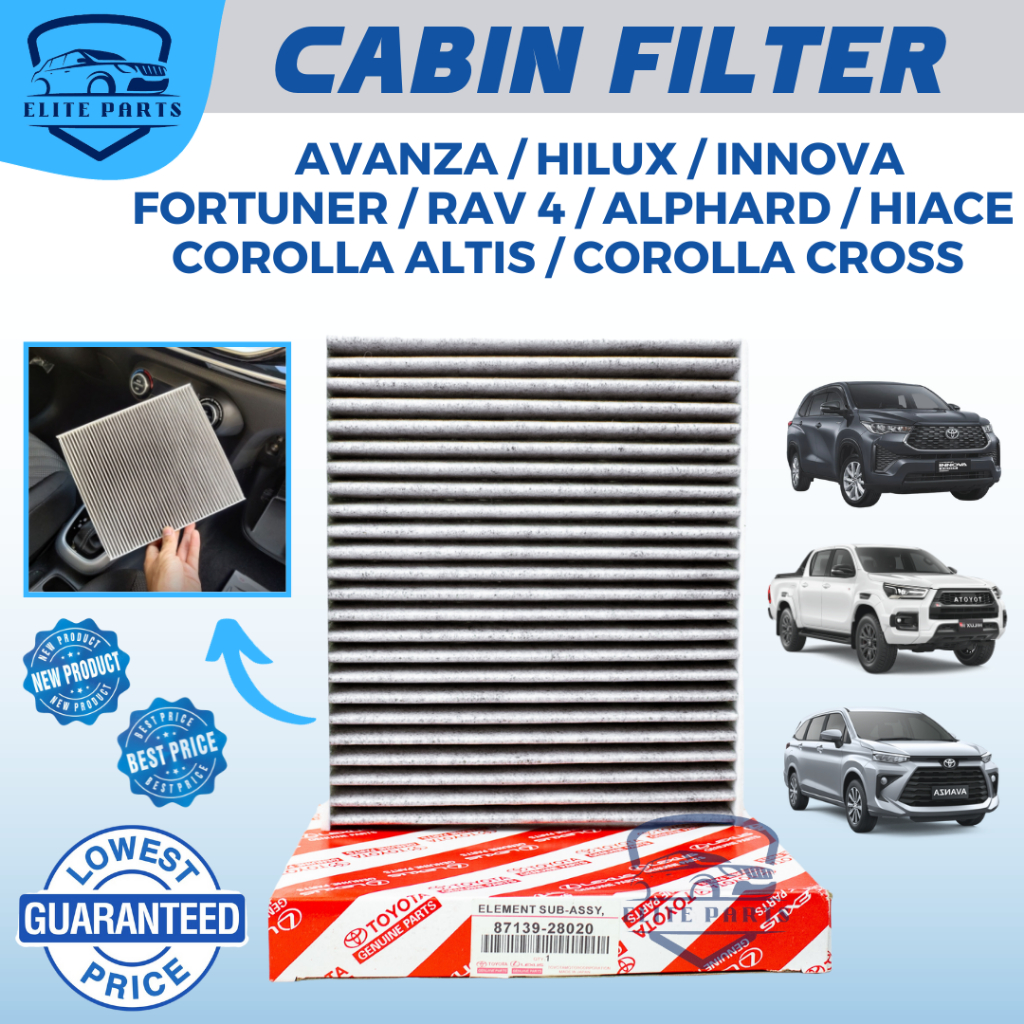 CABIN FILTER (CHARCOAL) - TOYOTA HILUX / INNOVA / FORTUNER / RAV 4 ...