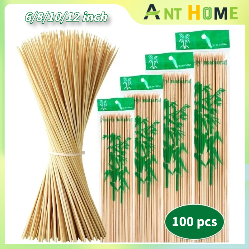 Bamboo Sticks Sturdy Disposable Barbecue Fruit Wood Sticks Barbecue ...