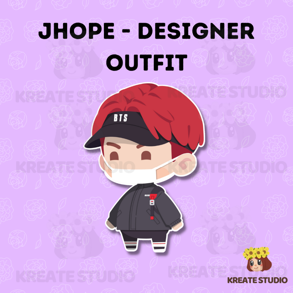 JHOPE DESIGNER OUTFIT - Waterproof Laminated Vinyl Sticker | Shopee ...