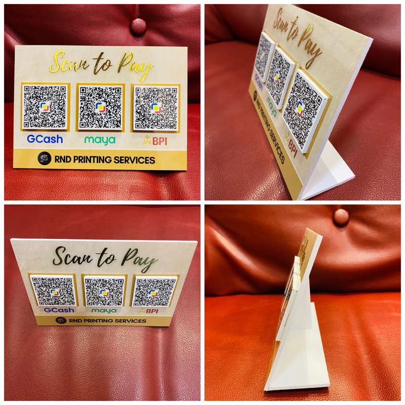 Embossed Gcash and Bank QR Standee / Flat | Shopee Philippines