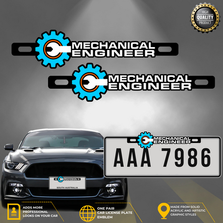 MECHANICAL ENGINEER CAR PROFESSION LICENSE PLATE EMBLEM ACCESSORIES ...