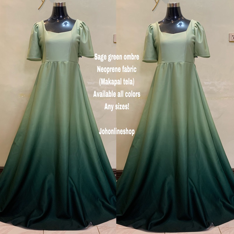 modern filipiniana puff up gown brown ombre for entourage | Shopee ...