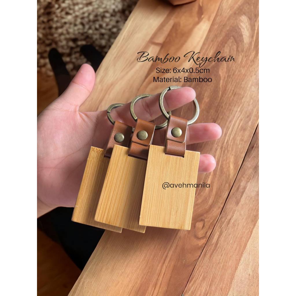 10pcs Big Bamboo keychain with leather | Shopee Philippines