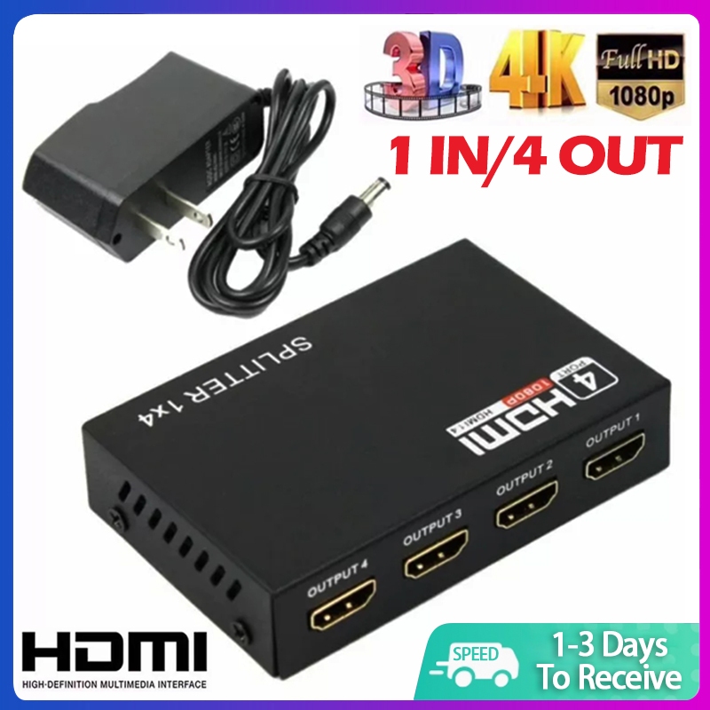 HDMI 2/4 Ports 1x2 1X4 Powered Splitter Certified for Ultra HD 4Kx2K ...