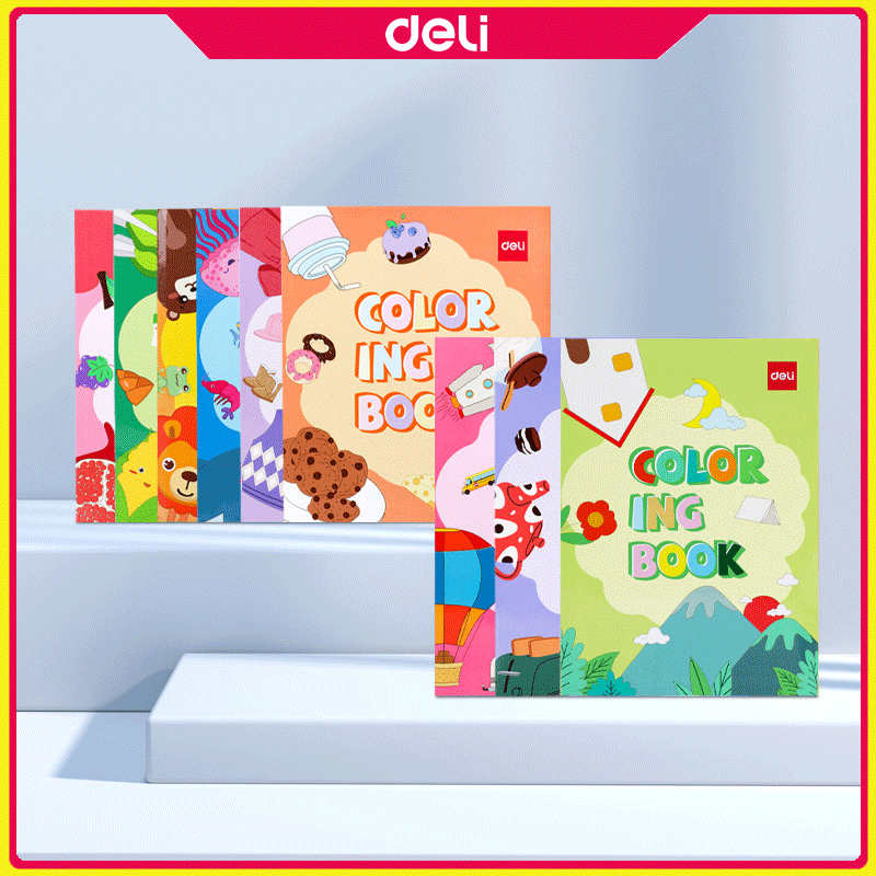 Deli Coloring Book 12 Sheets Drawing Book For Kids School Supplies EN041 | Shopee Philippines