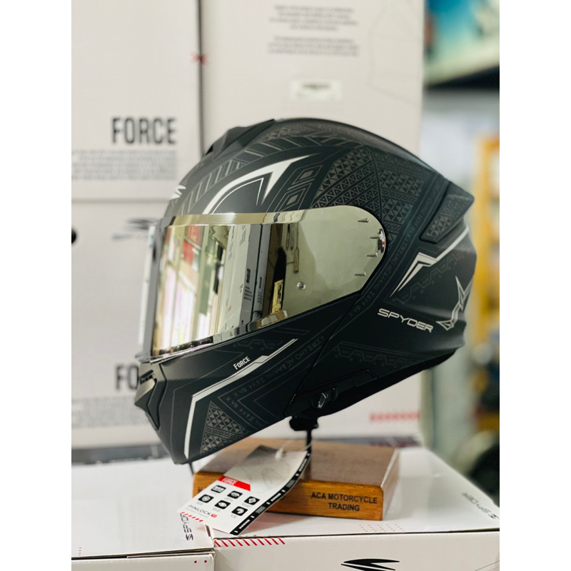 SPYDER FORCE S8 Modular Dual Visor Helmet w/ FREE CLEAR VISOR (EMPIRE ...