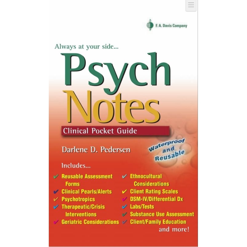 Psych Notes Nursing Pocket Notes | Shopee Philippines