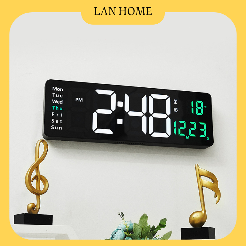 16 Inch Digital Clock Wall Clock Large Led Alarm Clock With Calendar ...