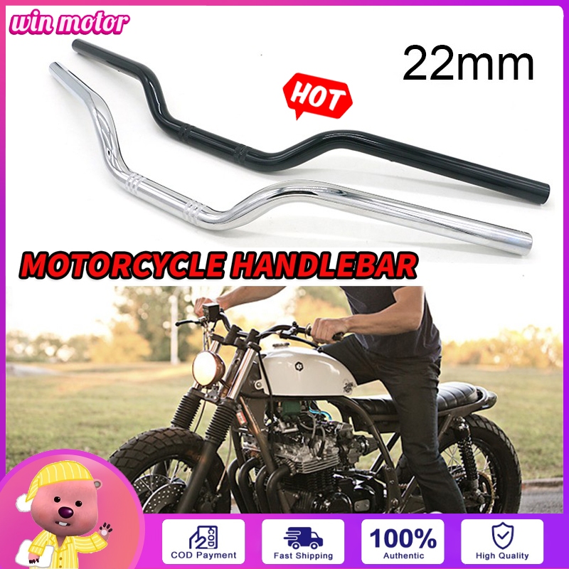 22MM 7/8" Universal Motorcycle Refit Handlebar Retro Black Modified ...