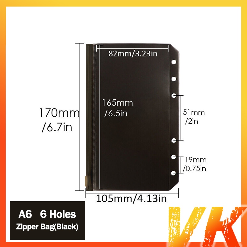 VK Transparent A5 A6 B5 Ring Binder Pockets Zip Envelope PVC Pouch ...
