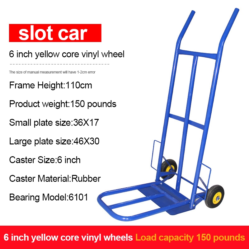 HEAVY DUTY HANDTRUCK Double and Curved Handle 150 to 600kgs Pushcart Push Cart Trolley 10" wheel ...