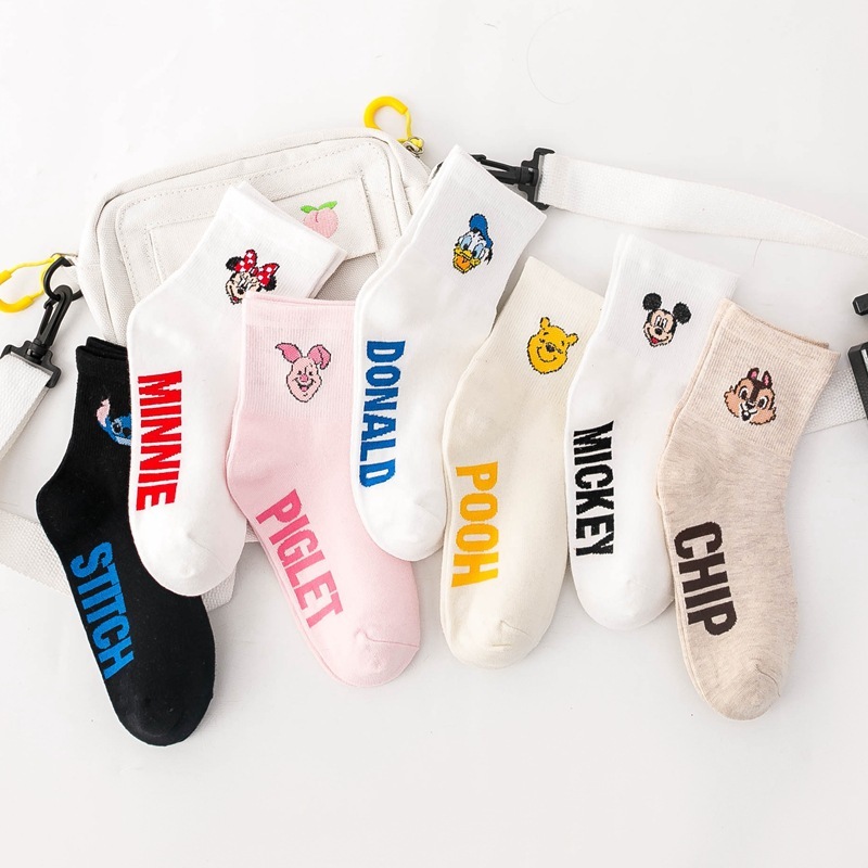 7pairs Cartoon Characters Iconic Socks Disney Cartoon Socks Mickey ...