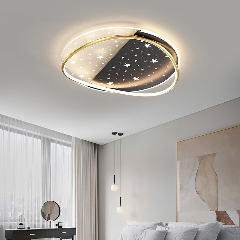 Nordic modern starry sky bedroom ceiling light, warm and romantic study ...