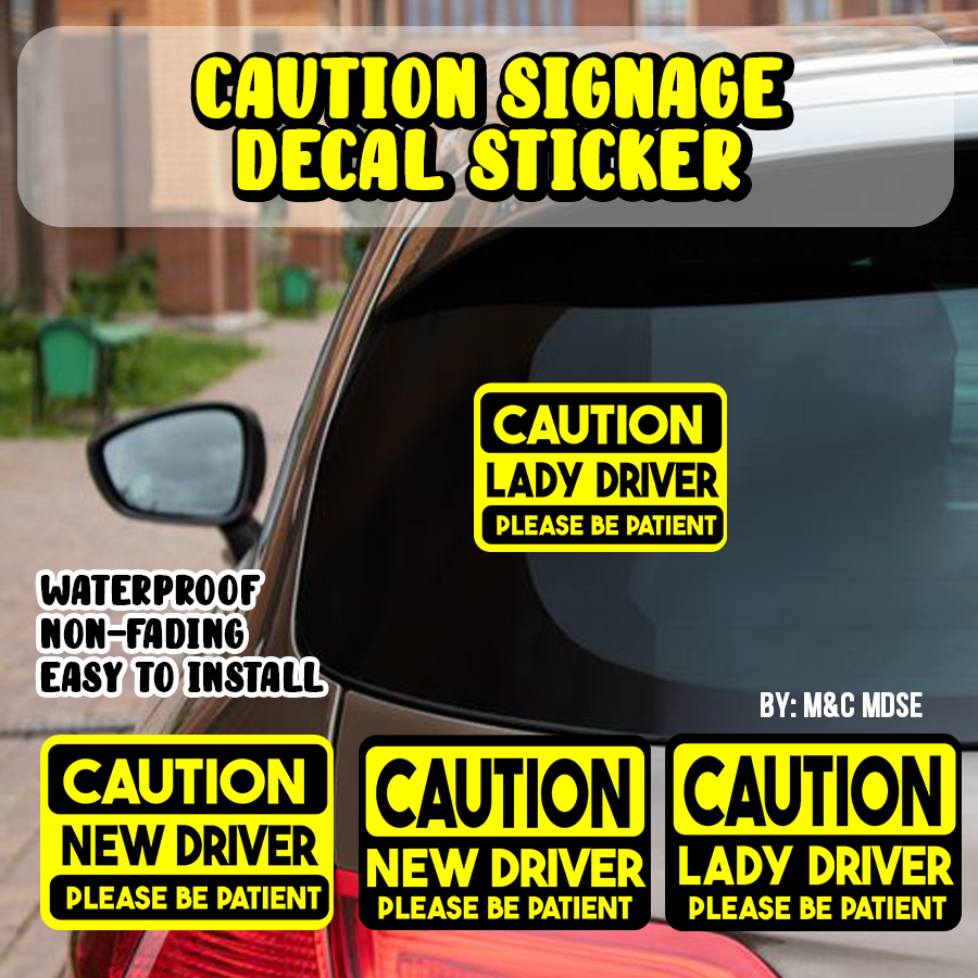 Caution Decal Sticker New Driver Lady Driver Car sticker | Shopee ...
