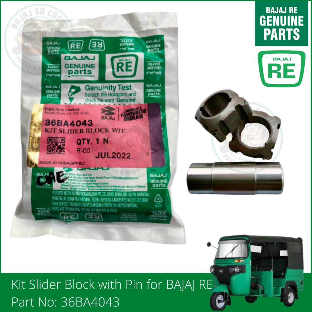 BAJAJ Kit Slider Block with PIN (36BA4043) Quality Genuine Bajaj Parts ...
