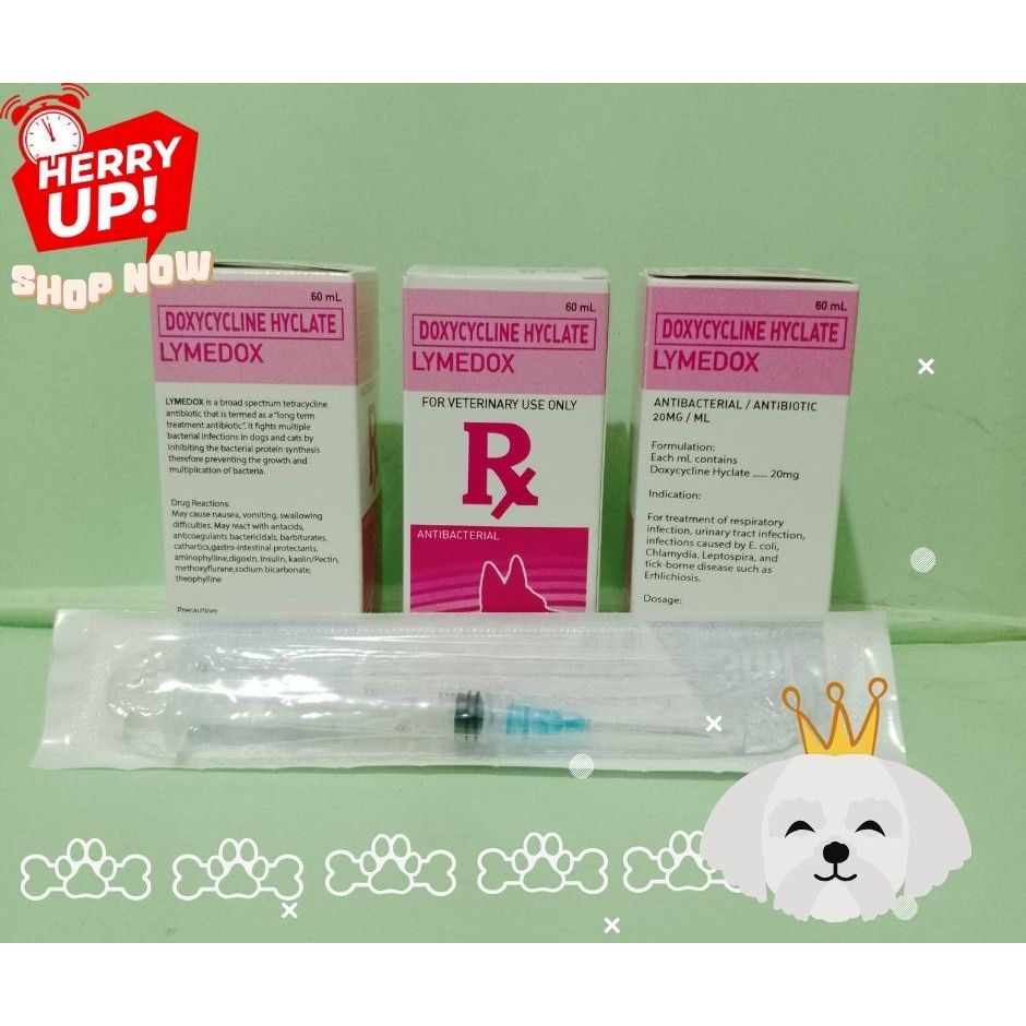 Lymedox (Doxycycline Hyclate) 60ml with FREE SYRINGE | Shopee Philippines
