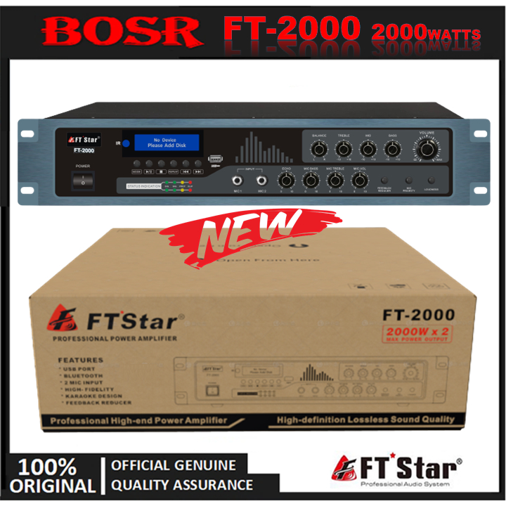 NEW FT STAR FT-2000 PROFESSIONAL HIGH-END POWER AMPLIFIER 2000 X 2 ...