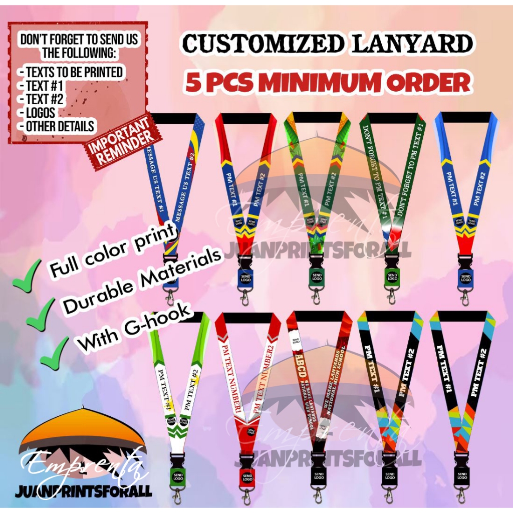 CUSTOMIZED COMPANY / SCHOOL Lanyards ID Lace 5PCS MIN ORDER ...