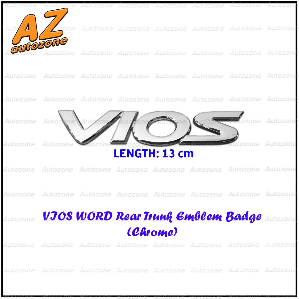 VIOS Word Logo Rear Trunk Emblem (Chrome) for Toyota Vios Cars | Shopee ...