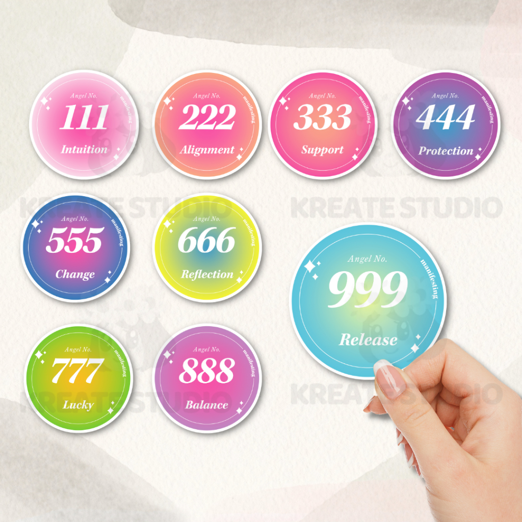 ANGEL NUMBER AURA | Laminated Waterproof Sticker for Tumblers and more ...