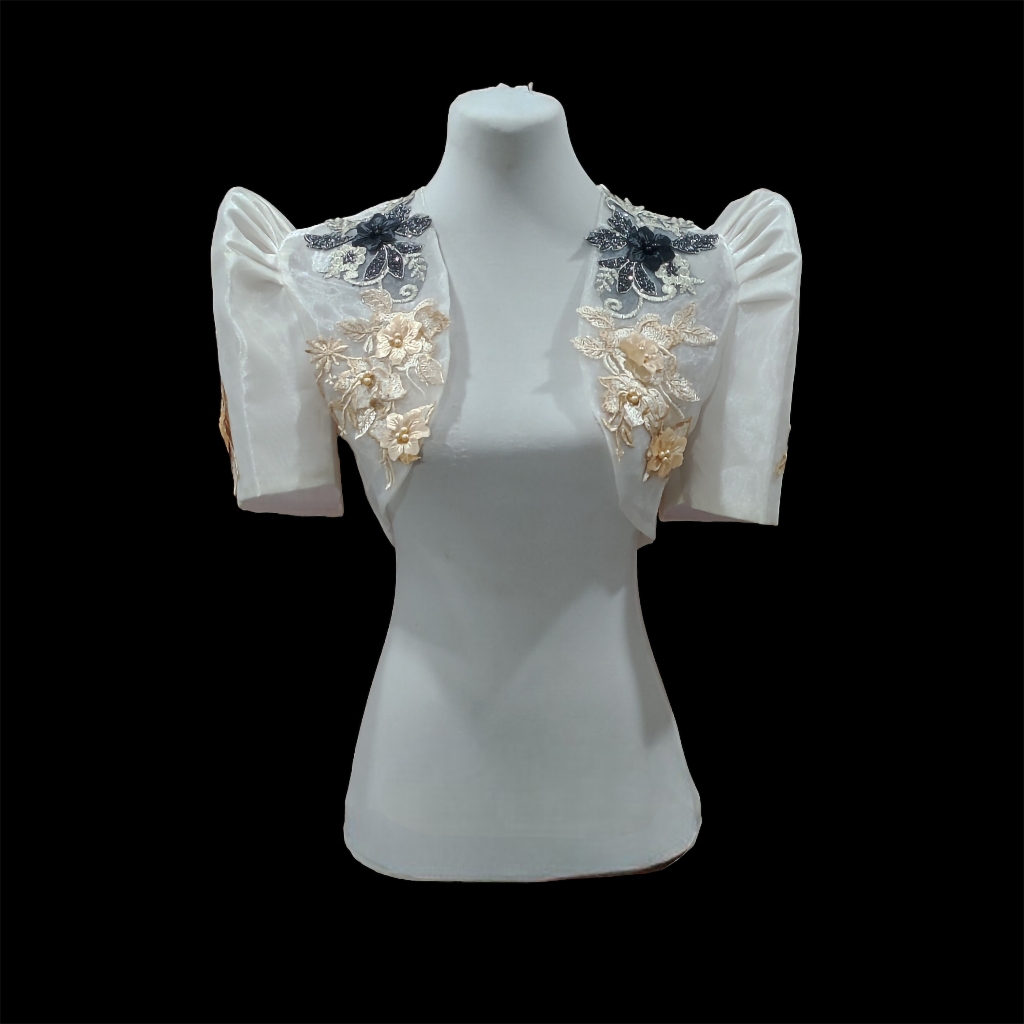 Modern Filipiniana Bolero Crop Top with patching design | Shopee ...