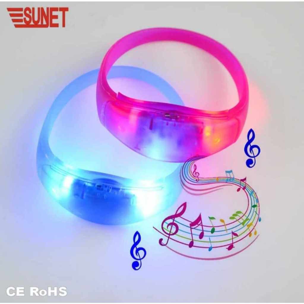 Sound Activated LED Silicon Bracelet Concert Motion Activated Multi ...