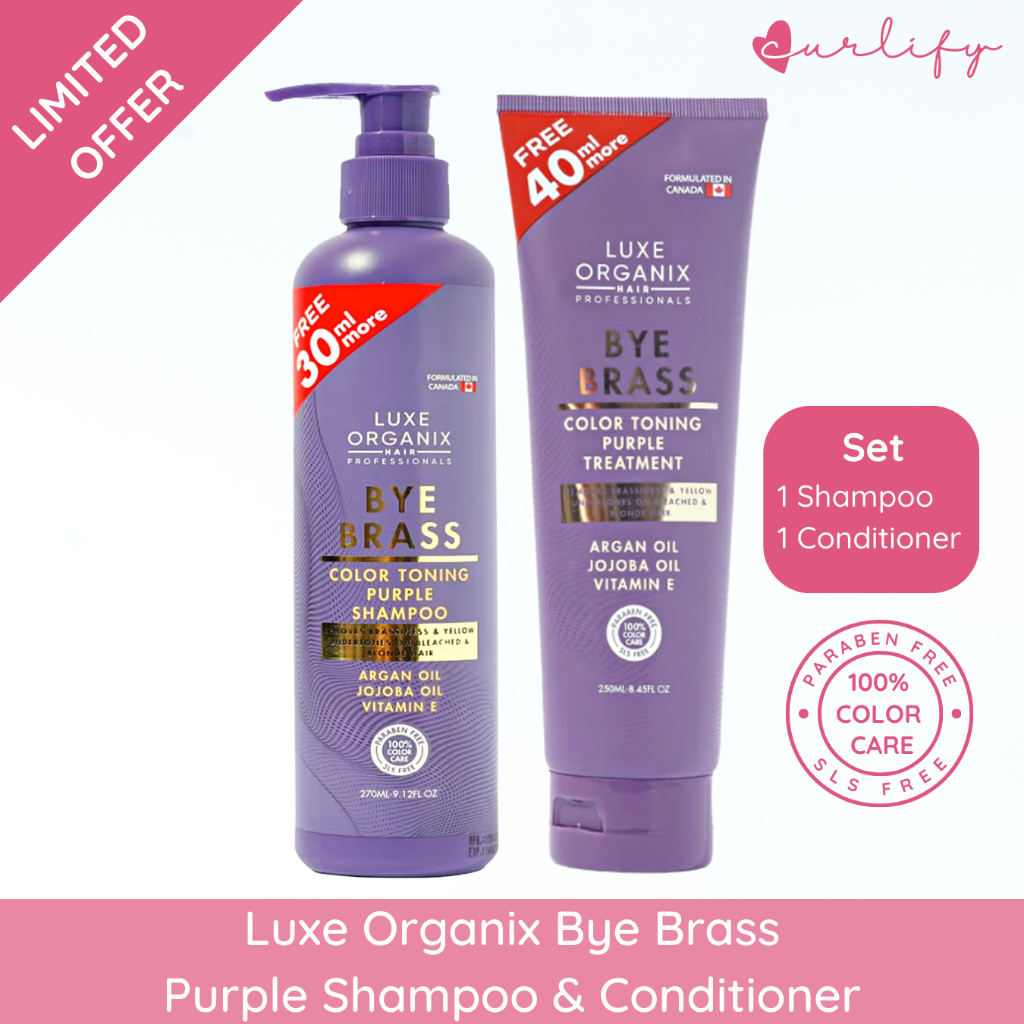 Luxe Organix Bye Brass Purple Shampoo / Conditioner | Shopee Philippines