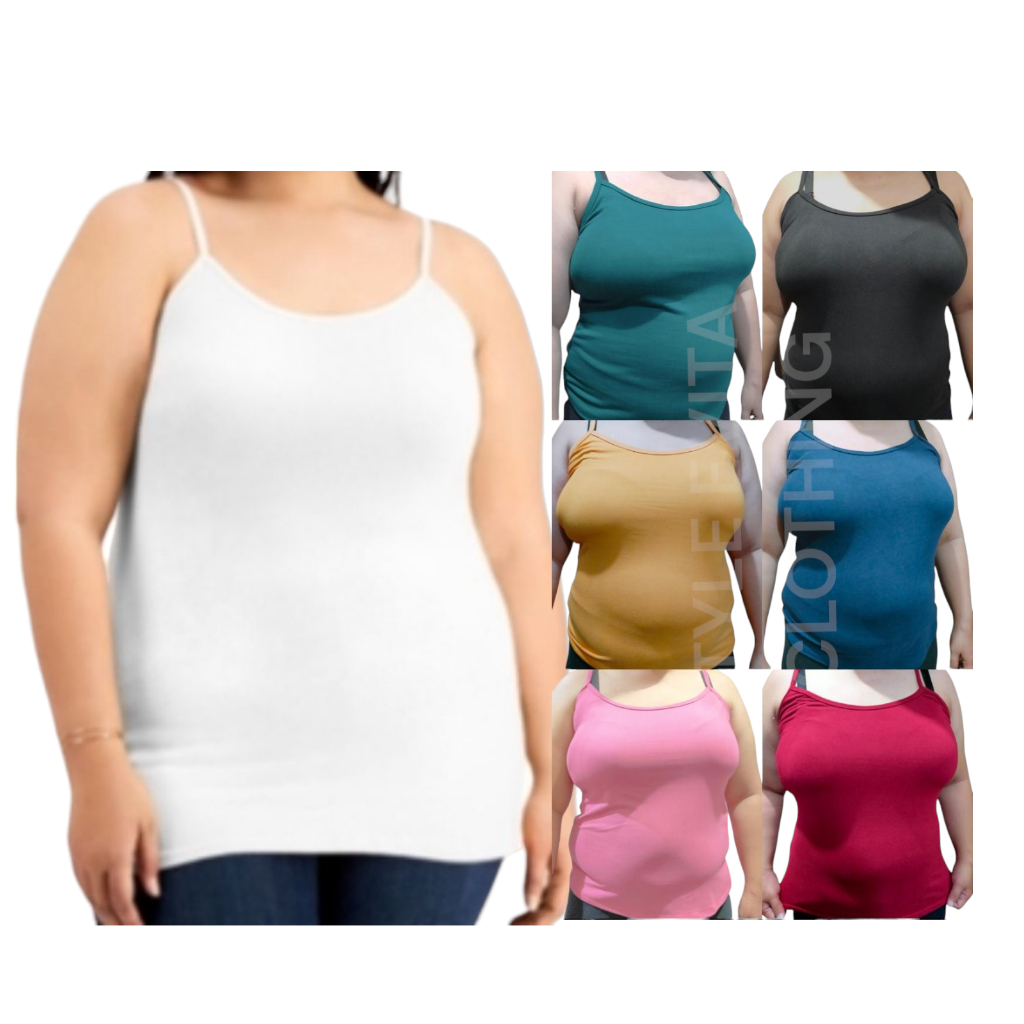 SANDO PLUS SIZE fit up to 3XL Spaghetti Strap Tank Top | Shopee Philippines