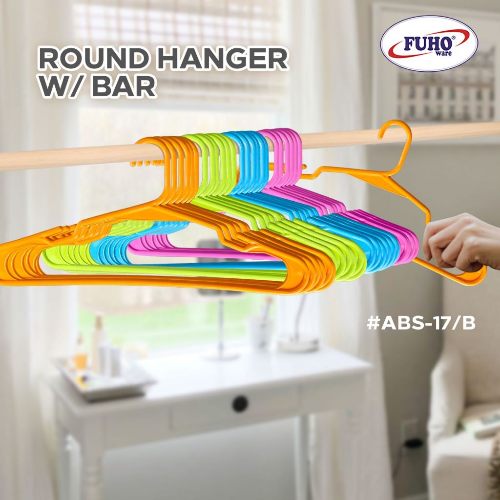 FUHO 24pcs 17" Inches Round Hanger / Fashion Hanger / Laundry Hanger ...