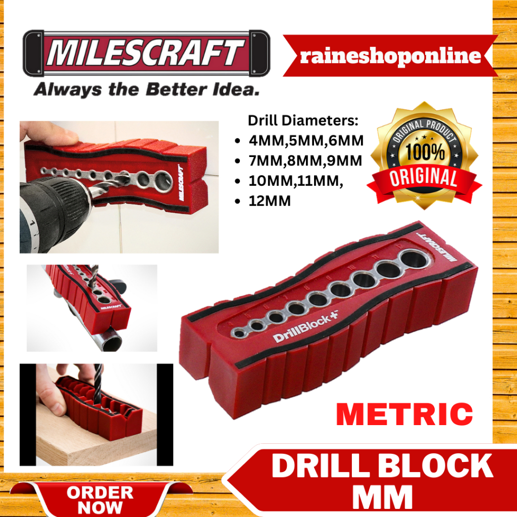 Milescraft Drill Block Plus Metric 4mm-12mm 9 holes Model #1369 ...