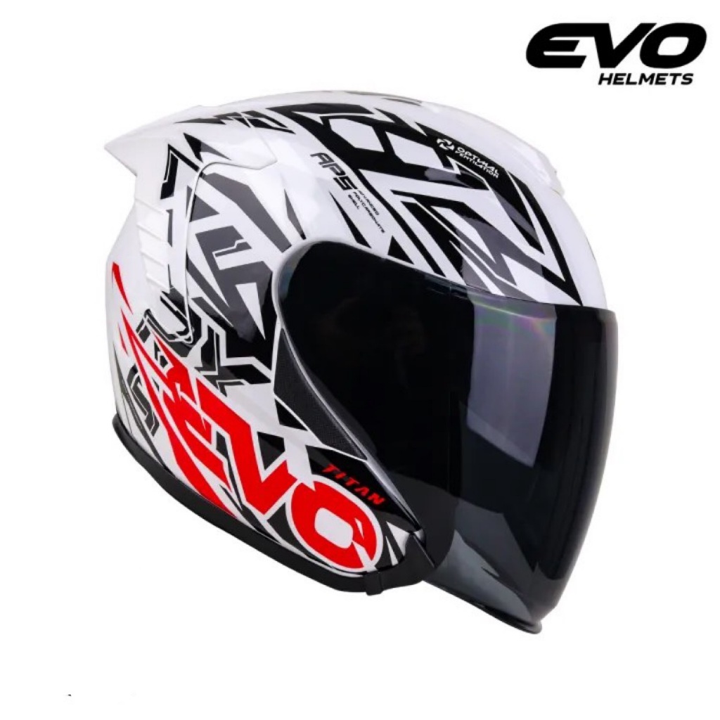 EVO RX-5 GLOSSY TITAN HALF FACE DUAL VISOR HELMET | Shopee Philippines
