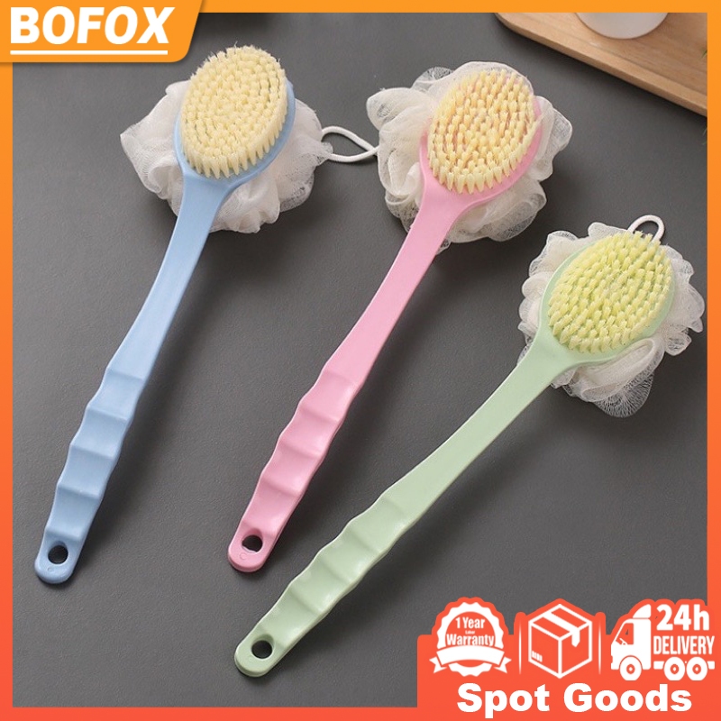 Body Bath loofah Scrub brush Long handle with mesh scrubber shower body ...