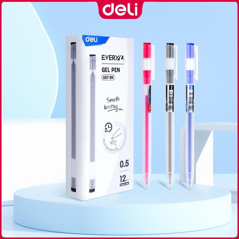 Deli EG67 Ballpen Neutral Pen 0.5mm Full Needle Tube Gel Pen | Shopee ...