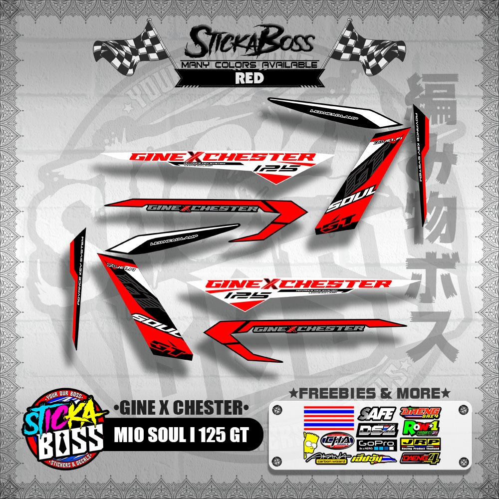 MIO SOUL I 125 GT DECALS ( GINE X CHESTER )【WITH FREEBIES】 | Shopee ...