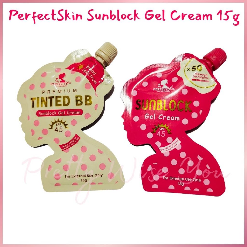 Perfect Skin Tinted Sunblock Gel Cream 15g SPF45+ Pocket Small Size ...