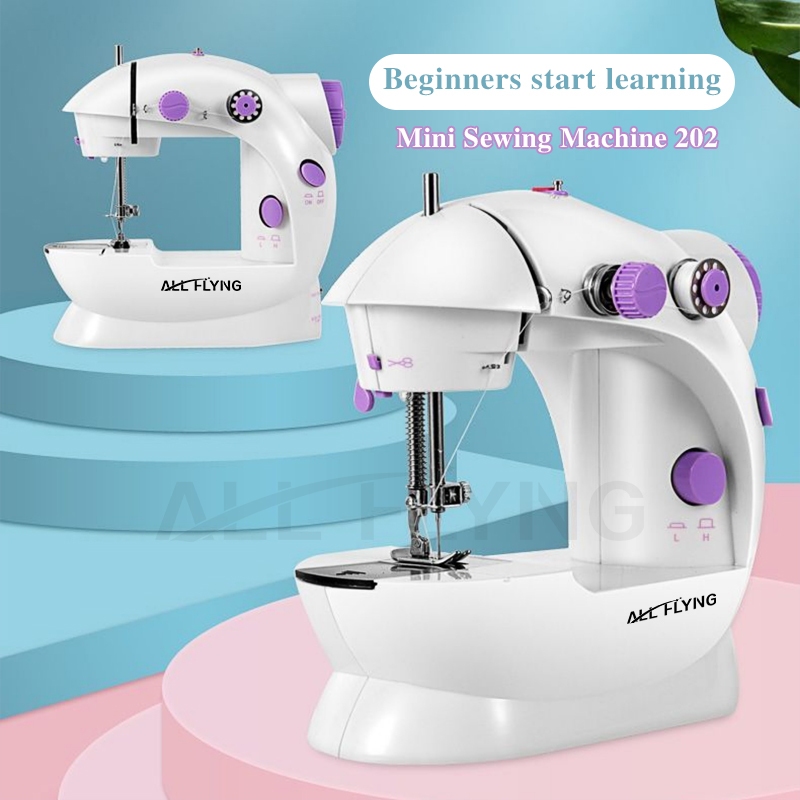 【ALL FLYING】Mini Electric 202 Sewing Machine 2-Speed Portable Sewing ...
