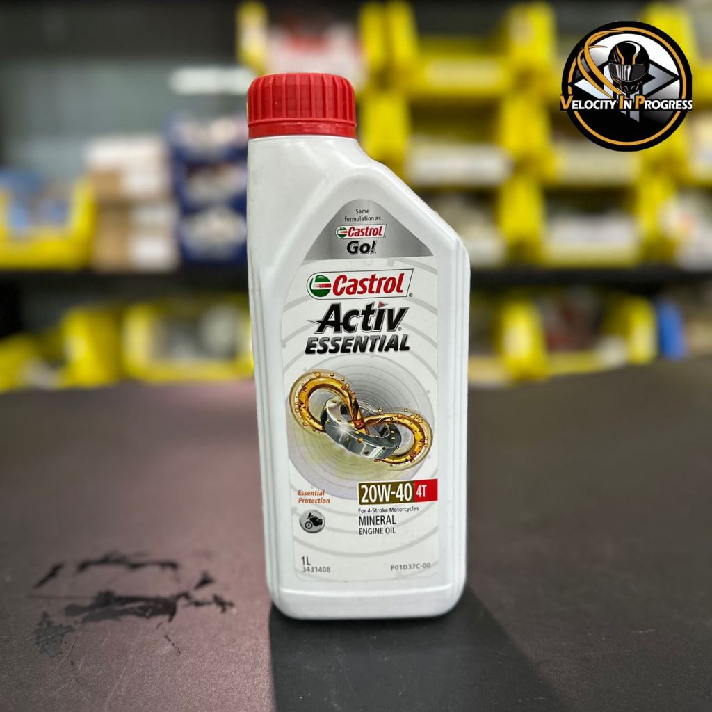 CASTROL GO CASTROL ACTIV ESSENTIAL 800ML / 1LITER MINERAL MOTORCYLE OIL ...