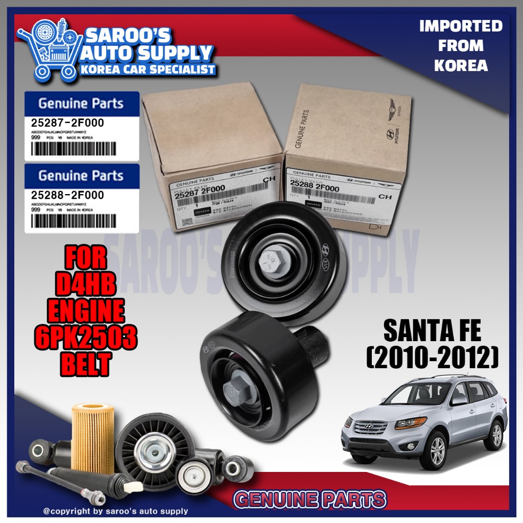 [R][Genuine] Drive Belt Idler Pulley Set For Santa Fe (10-12) Sorento ...