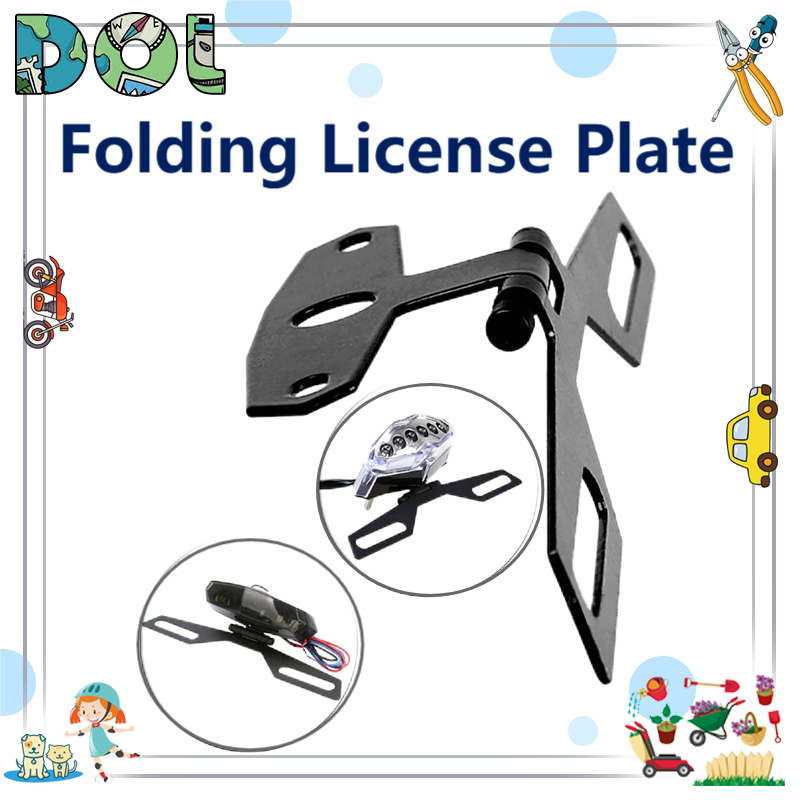 Folding License Plate Adjustable License Plate Bracket Fold Tail Light ...