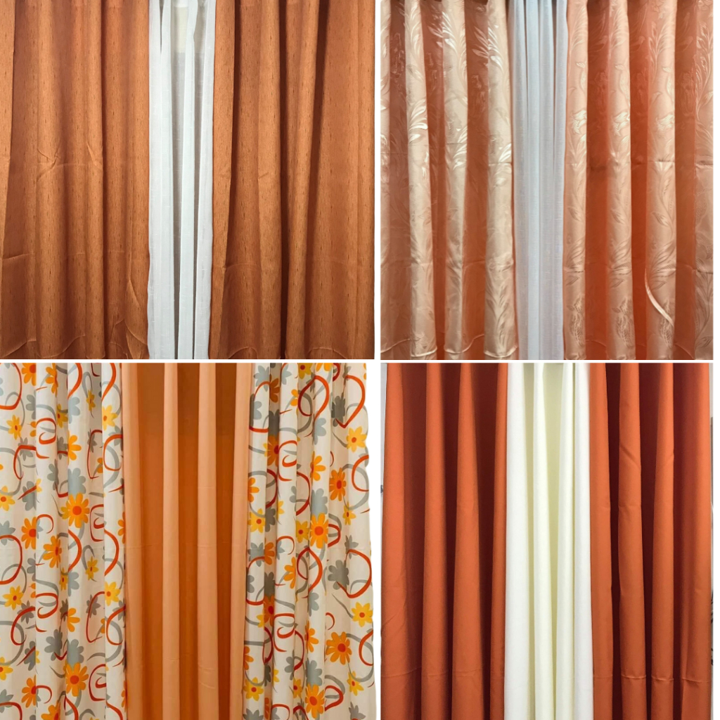 DE 3in1 Set Elegant Ring Curtain For Window Door Room Kurtina- PANTONE ...