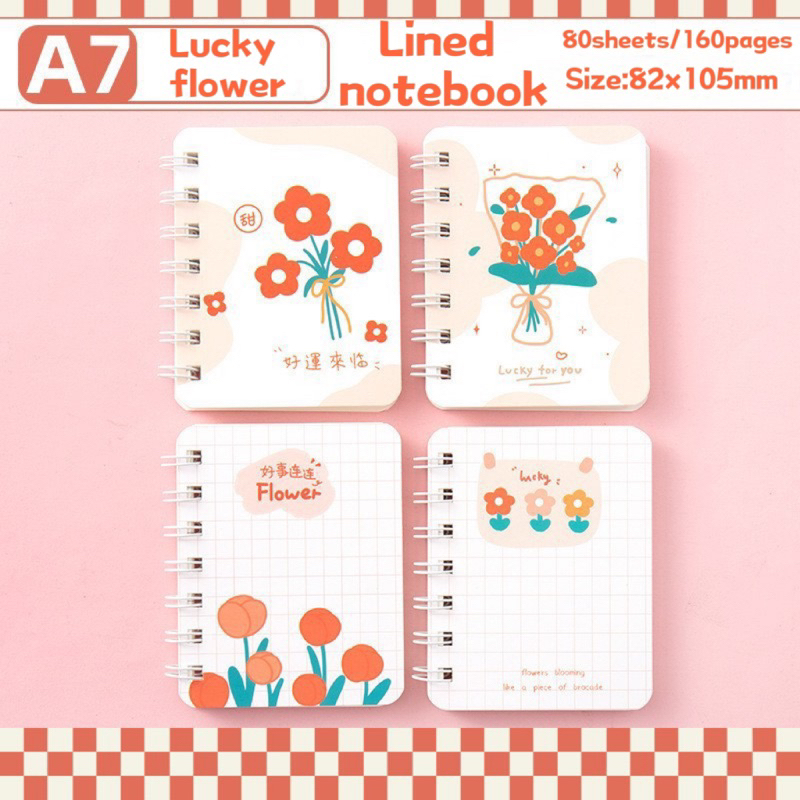 A7 Notebook Lined 1Pcs A7 Cute Mini Spiral Notebook Cartoon Diary ...