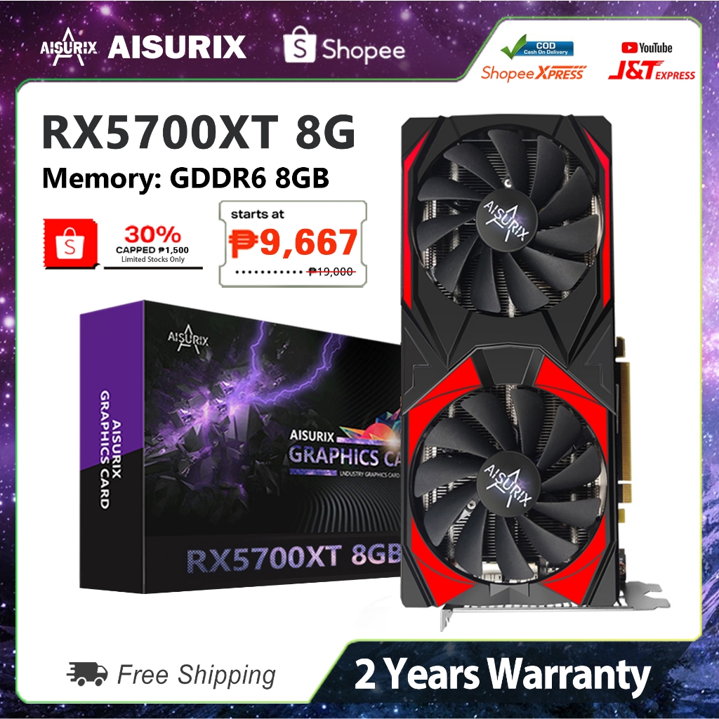 AISURIX Brand New RX 5700XT 8G Graphics Card GDDR6 GPU Video card For ...