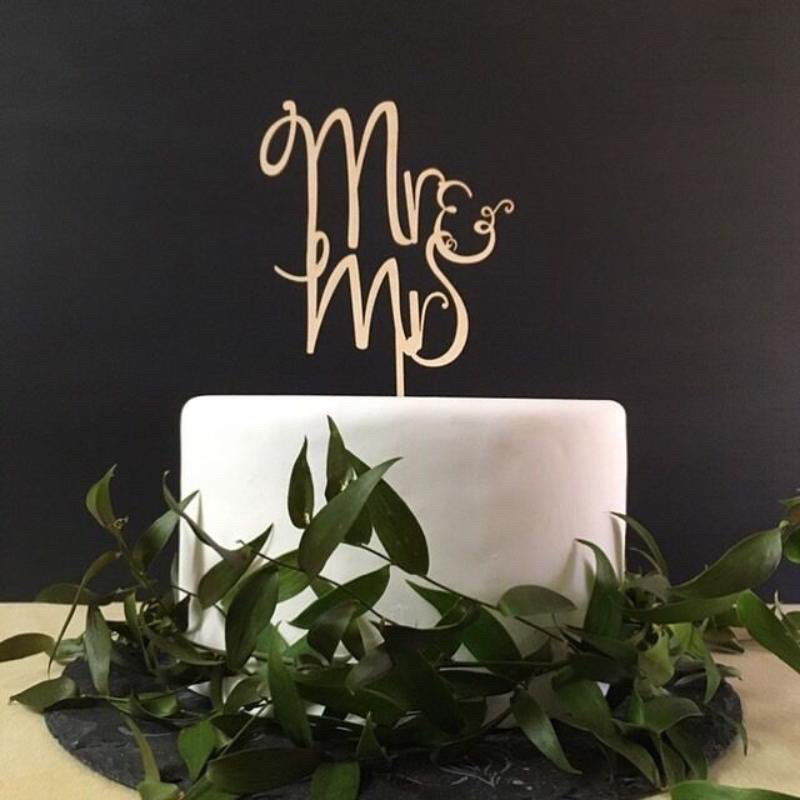 1pc Mr and Mrs Topper Wooden Topper Wood Topper Cake Decoration Wedding ...