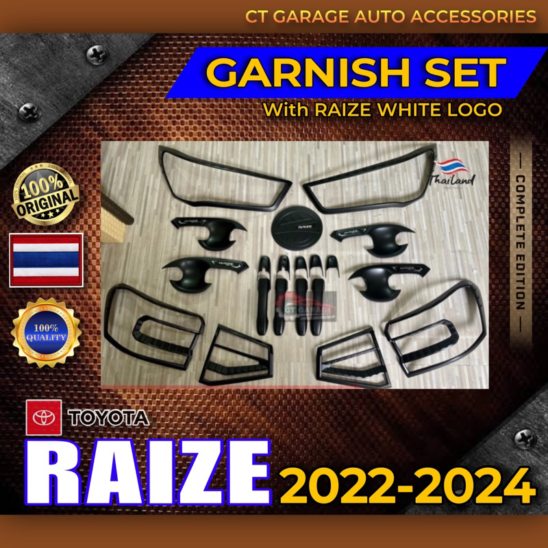TOYOTA RAIZE 2022-2023 GARNISH SET white raize logo (raize accessories ...